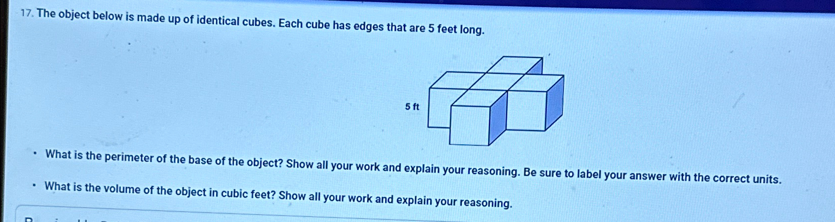 Solved The object below is made up of identical cubes. Each | Chegg.com