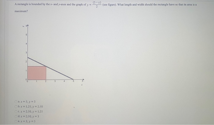 Solved A rectangle is bounded by the x & y axis and the | Chegg.com