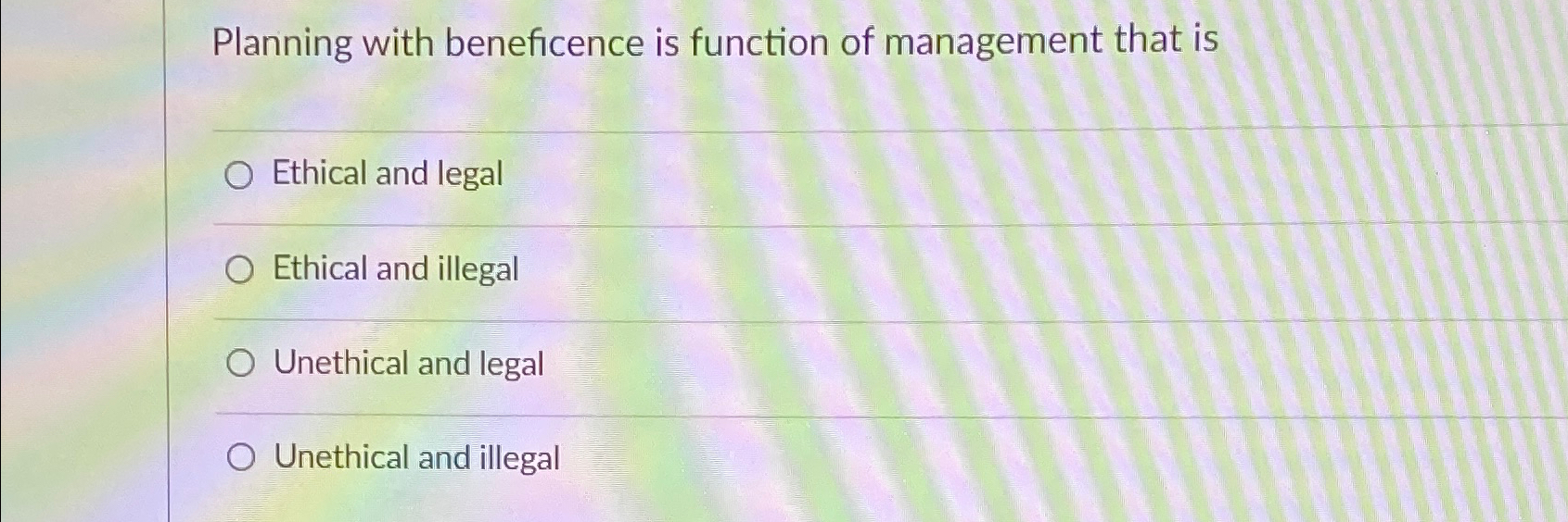Solved Planning with beneficence is function of management | Chegg.com