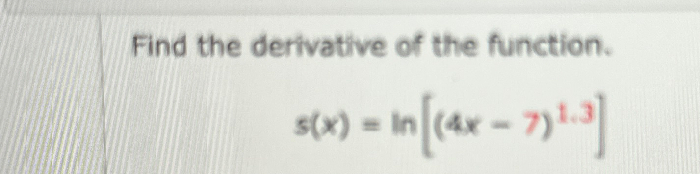 Solved Find the derivative of the | Chegg.com