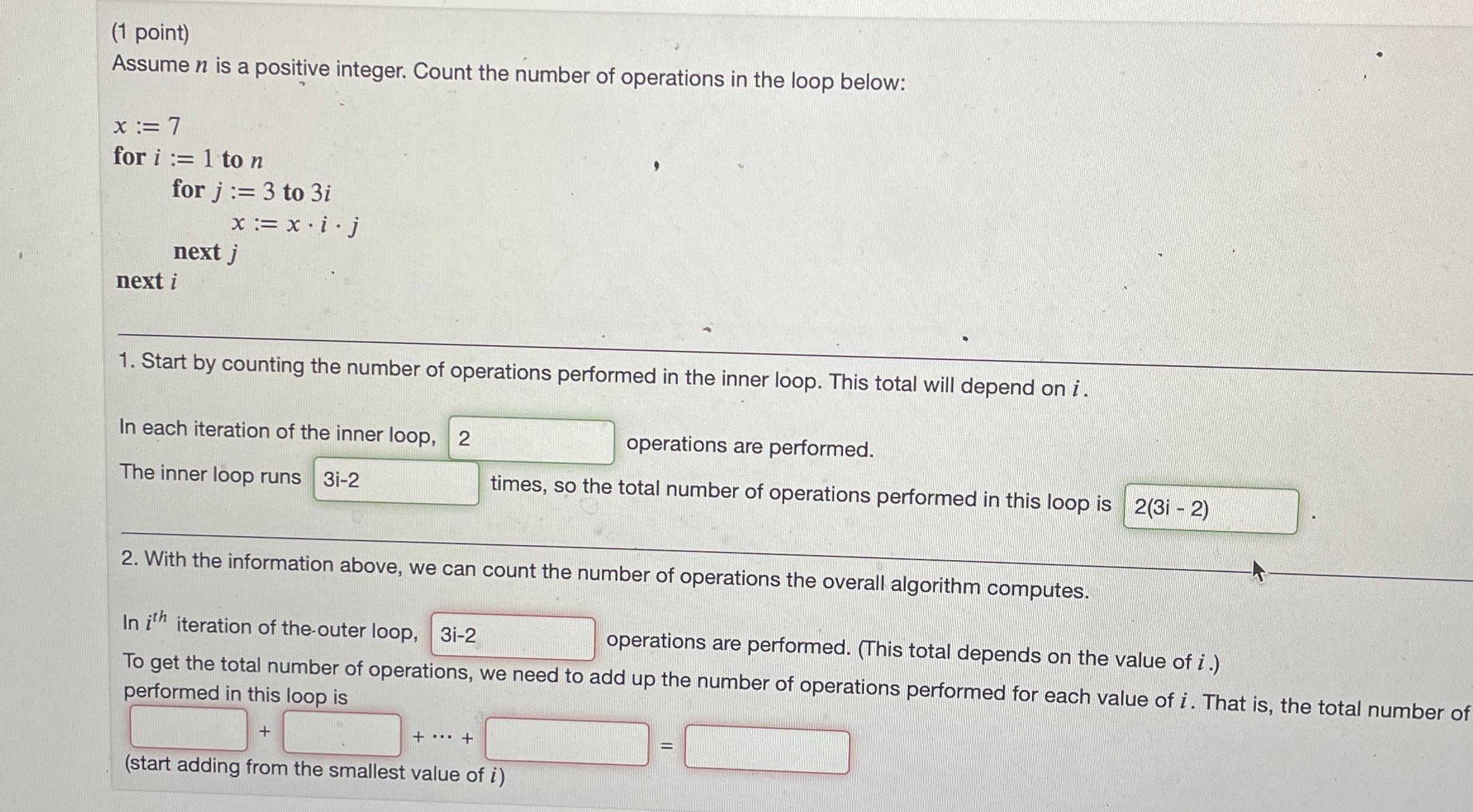 Solved (1 ﻿point)Assume n ﻿is a positive integer. Count the | Chegg.com