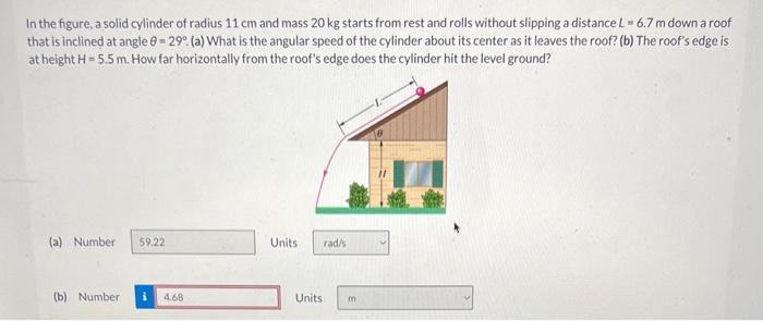 Solved In the figure, a solid cylinder of radius 11 cm and | Chegg.com