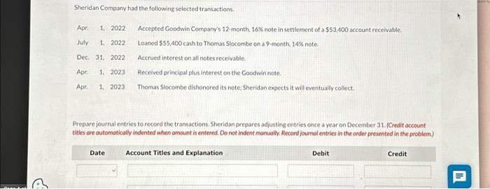 Solved Prepare journal entries to record the transactions. | Chegg.com