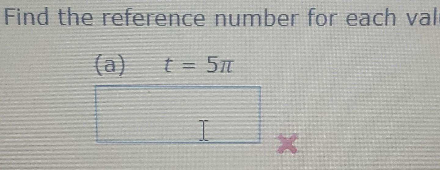 Solved Find the reference number for each val (a) t=5π(d) | Chegg.com