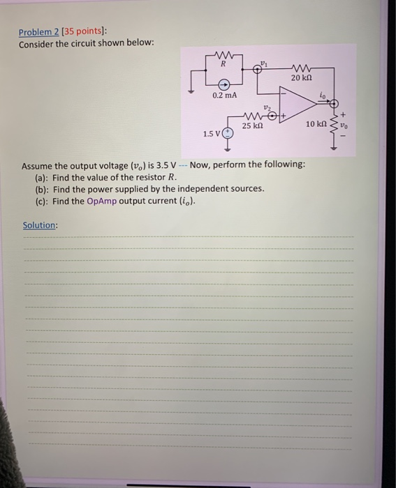 Solved Problem 2 (35 points]: Consider the circuit shown | Chegg.com