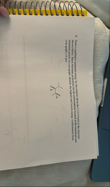 Solved Draw a qualitative potential-energy for the rotation | Chegg.com