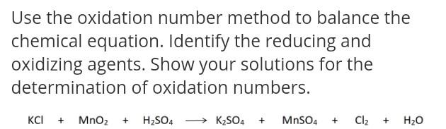Solved Use the oxidation number method to balance the | Chegg.com