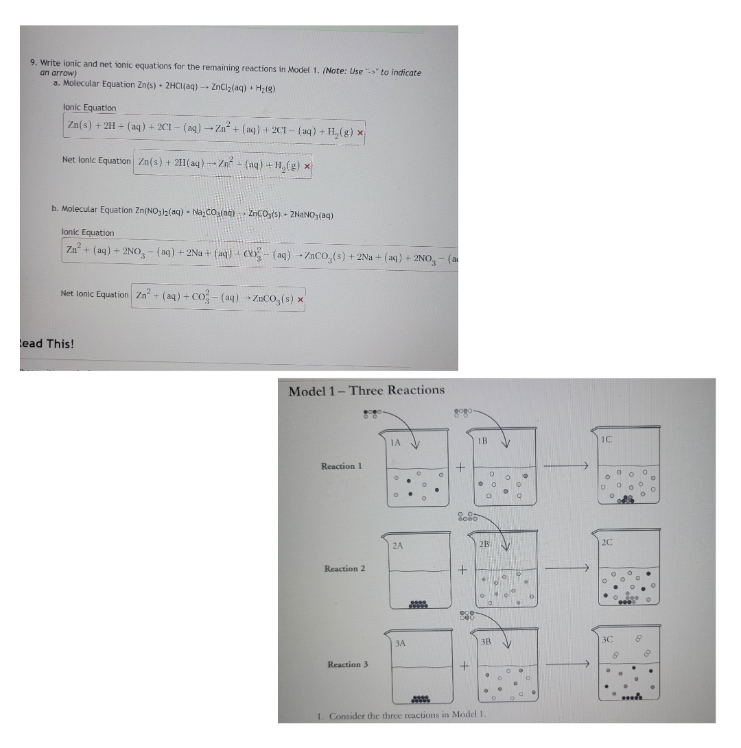 Solved Write ionic and net ionic equations for the remaining | Chegg.com