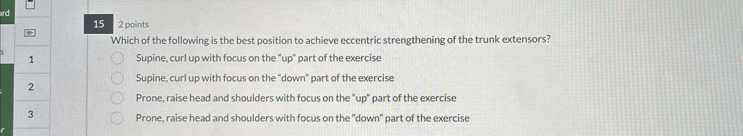 Solved 2 ﻿pointsWhich of the following is the best position | Chegg.com