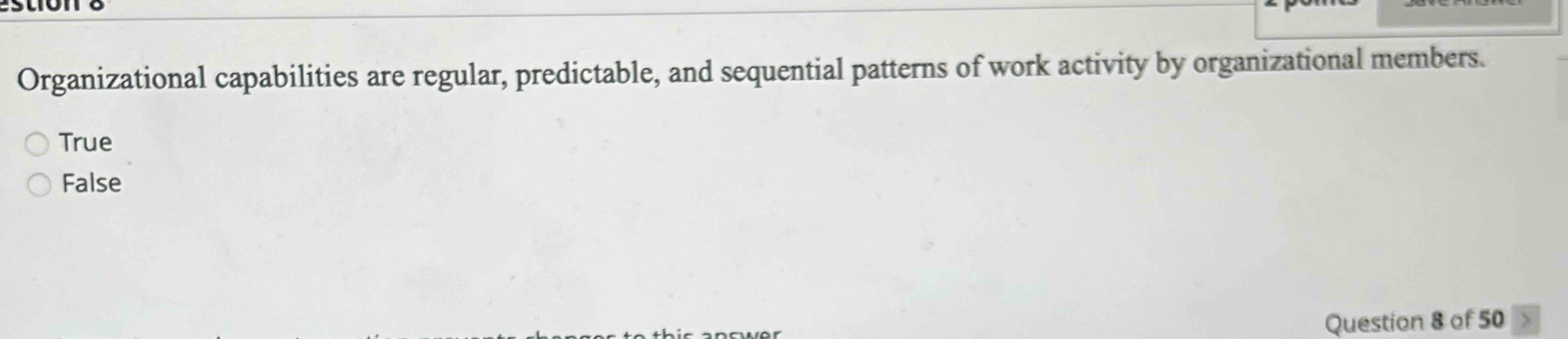 Solved Organizational capabilities are regular, predictable, | Chegg.com