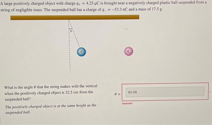 Solved A large positively charged object with charge | Chegg.com