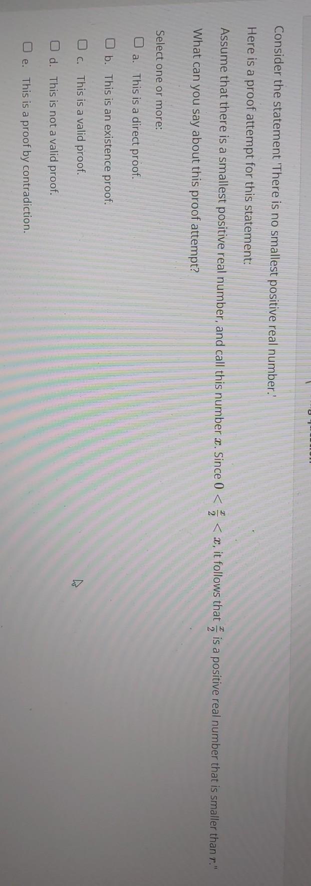 Solved Consider the statement 'There is no smallest positive | Chegg.com