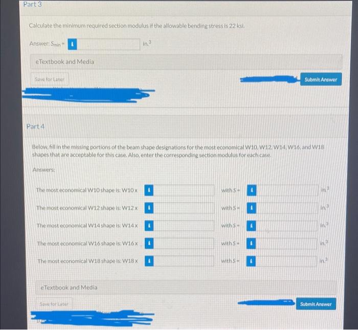 Solved Calculate the minimum required section modulus if the | Chegg.com