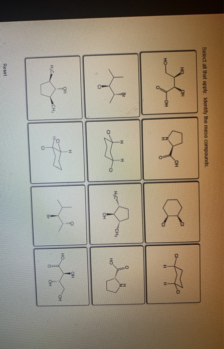 Solved Select all that apply. Identify the meso compounds. | Chegg.com