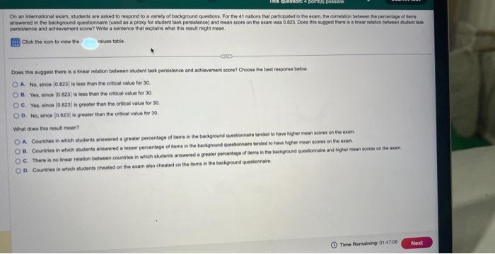 Solved persistence and actievement score? Write a sentence | Chegg.com