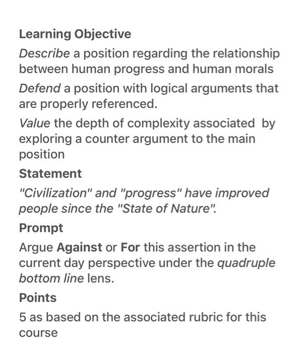 Solved Learning Objective Describe a position regarding the | Chegg.com Solved Learning Objective Describe a position regarding the | Chegg.com