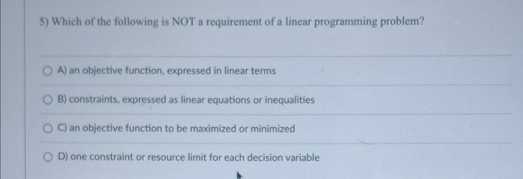 Solved Which of the following is NOT a requirement of a | Chegg.com