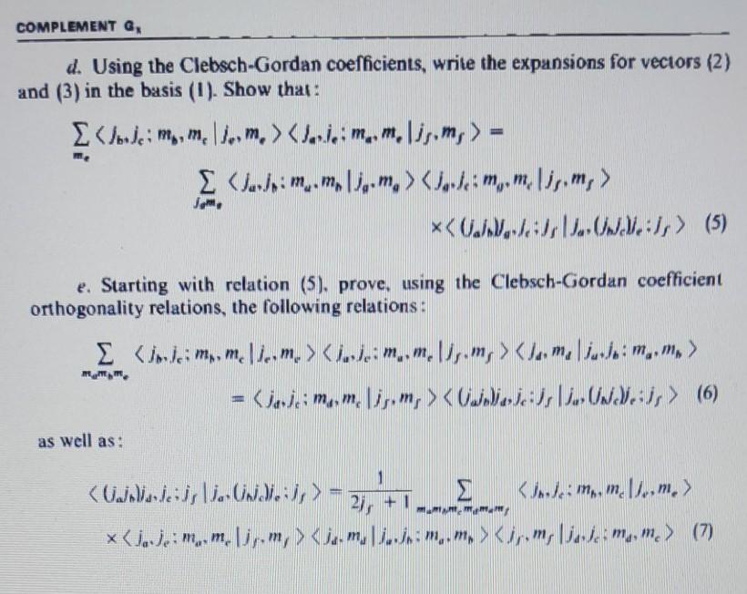 10. Addition of three angular momenta La &(1), 6(2), | Chegg.com