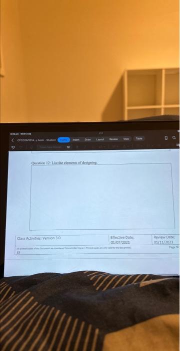 Solved list the elements of designing in construction( the | Chegg.com