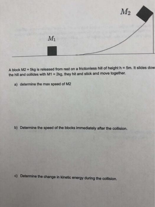 Solved M2 Мі A block M2 = 5kg is released from rest on a | Chegg.com
