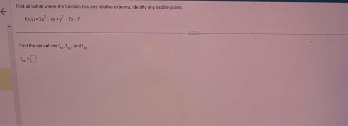 Solved Find all points where the function has any relative | Chegg.com
