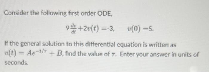 Solved Consider the following first order ODE, | Chegg.com