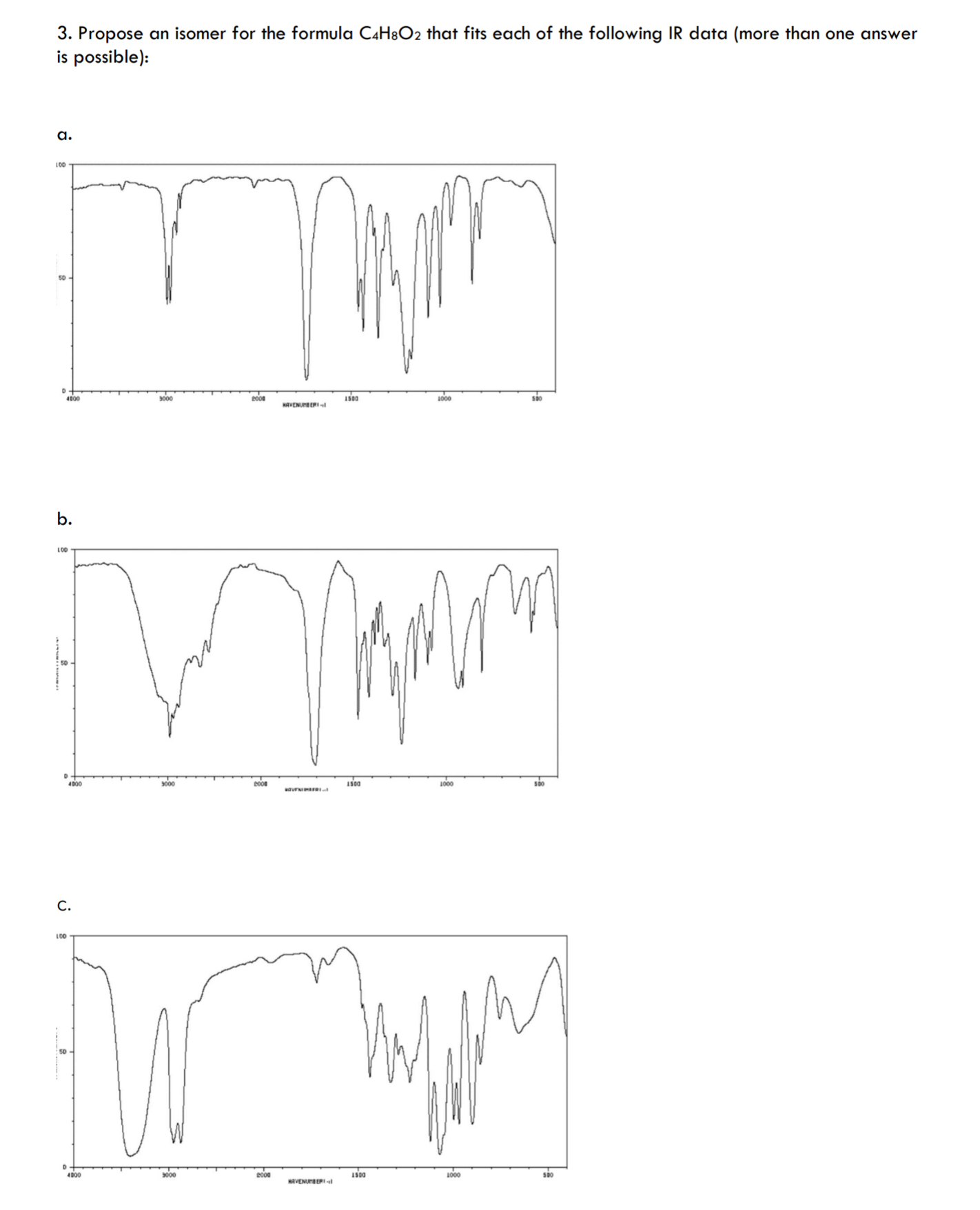 Solved Propose an isomer for the formula C4H8O2 ﻿that fits | Chegg.com