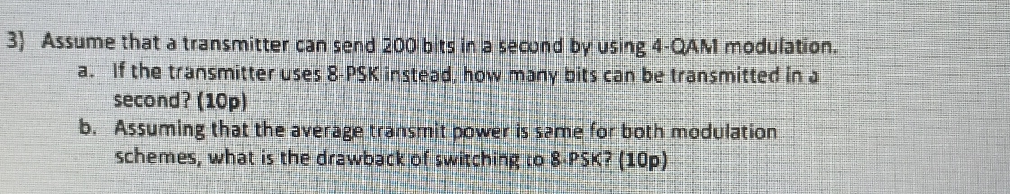 Solved Assume that a transmitter can send 200 ﻿bits in a | Chegg.com