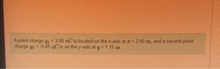 Solved A point charge q1=3.00nC is located on the x-axis at | Chegg.com
