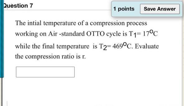 Solved The intial temperature of a compression process | Chegg.com