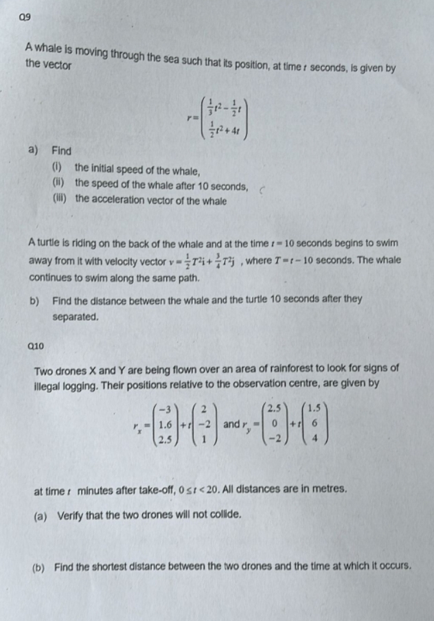 Solved IB Math AI HL Vector geometry review questionsQ1.The | Chegg.com