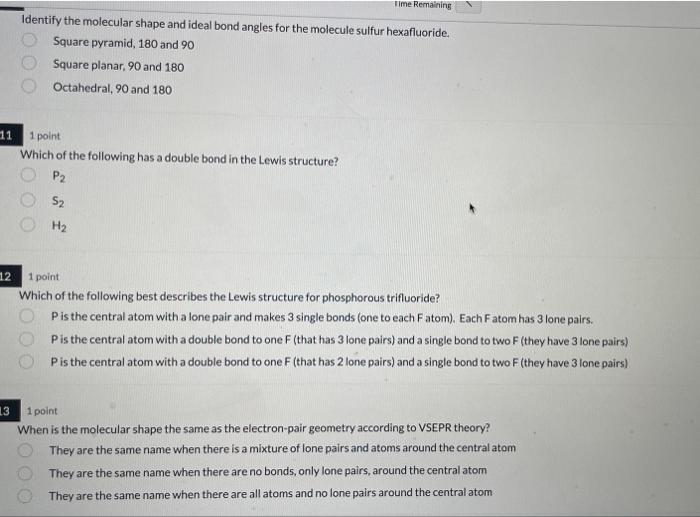 Solved Identify the molecular shape and ideal bond angles | Chegg.com