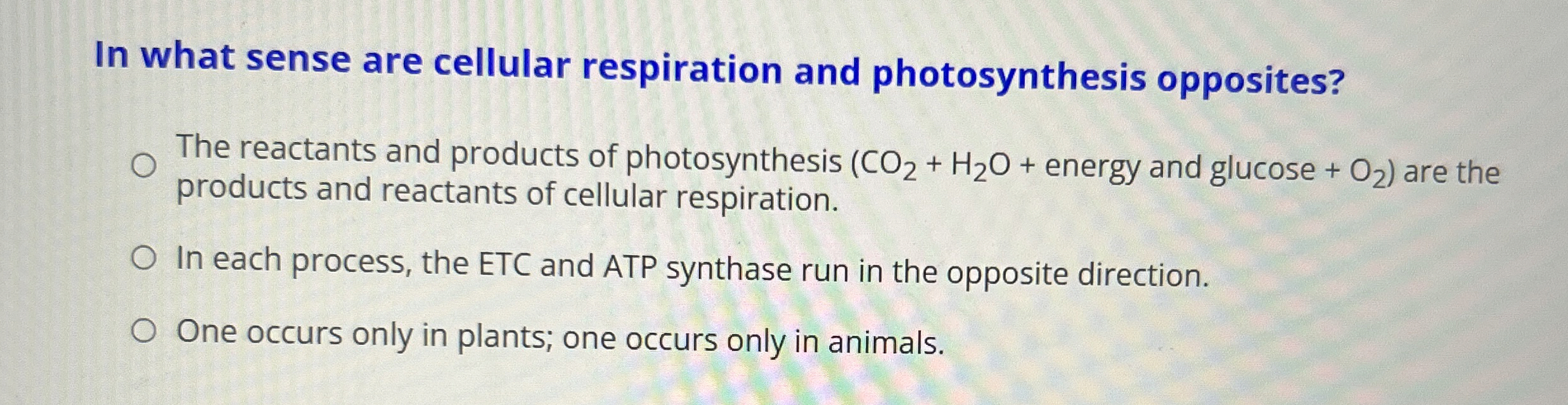 Solved In what sense are cellular respiration and | Chegg.com