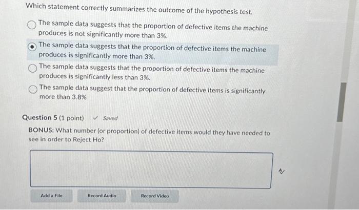 Solved What number (or proportion) of defective items would | Chegg.com