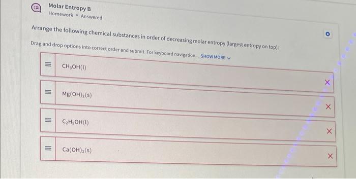 Solved Arrange the following Drag and dran was: | Chegg.com