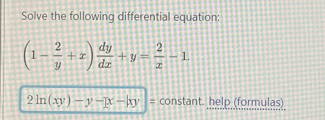 Solved Solve the following differential | Chegg.com