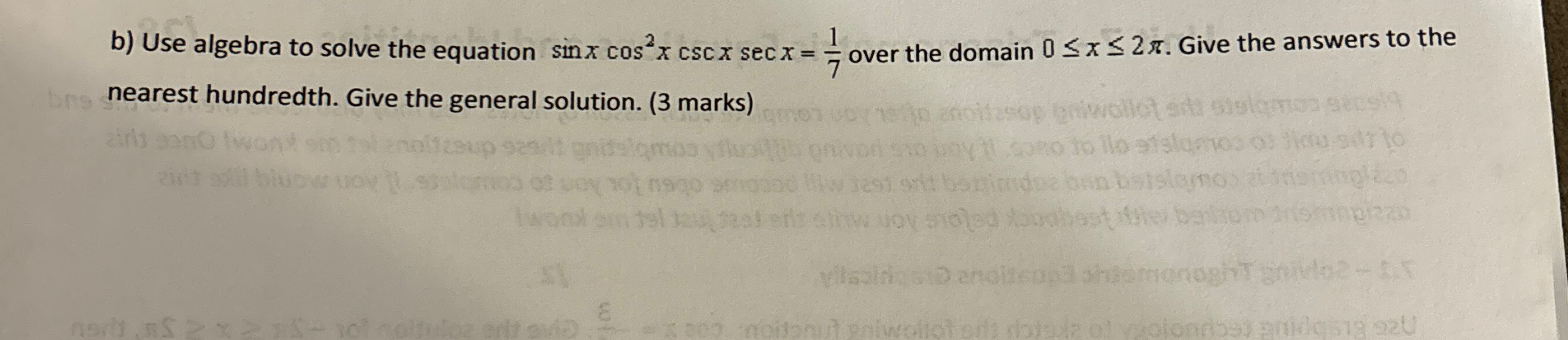 Solved b) ﻿Use algebra to solve the equation | Chegg.com