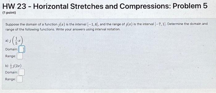 Solved HW 23 - Horizontal Stretches and Compressions: | Chegg.com