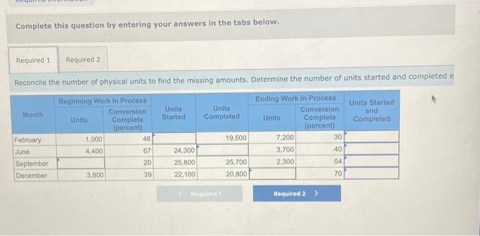 Required information SB (Algo) Calculating Physical | Chegg.com
