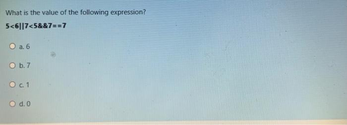 Solved What is the value of the following expression? | Chegg.com