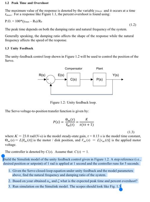 Part 1: Second-Order Systems: Proportional Control | Chegg.com
