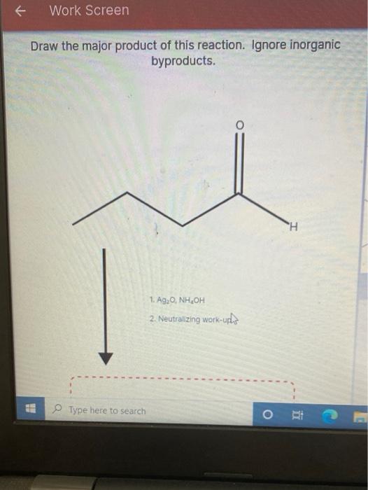 Solved E Work Screen Draw the major product of this | Chegg.com
