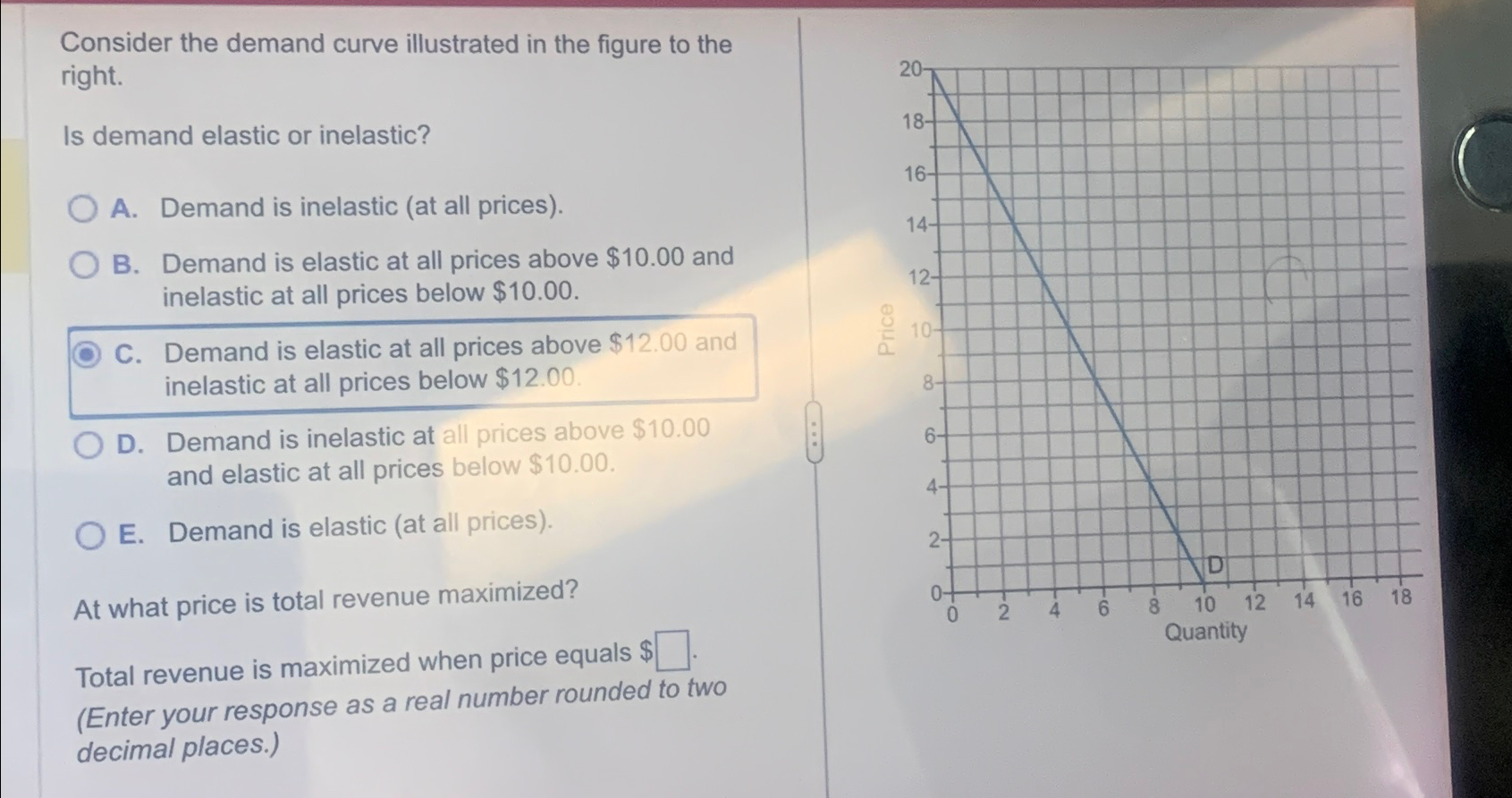 Solved Consider the demand curve illustrated in the figure | Chegg.com