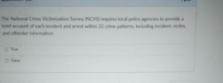 Solved The Notional Crime Victimization Survey (NCVS) | Chegg.com