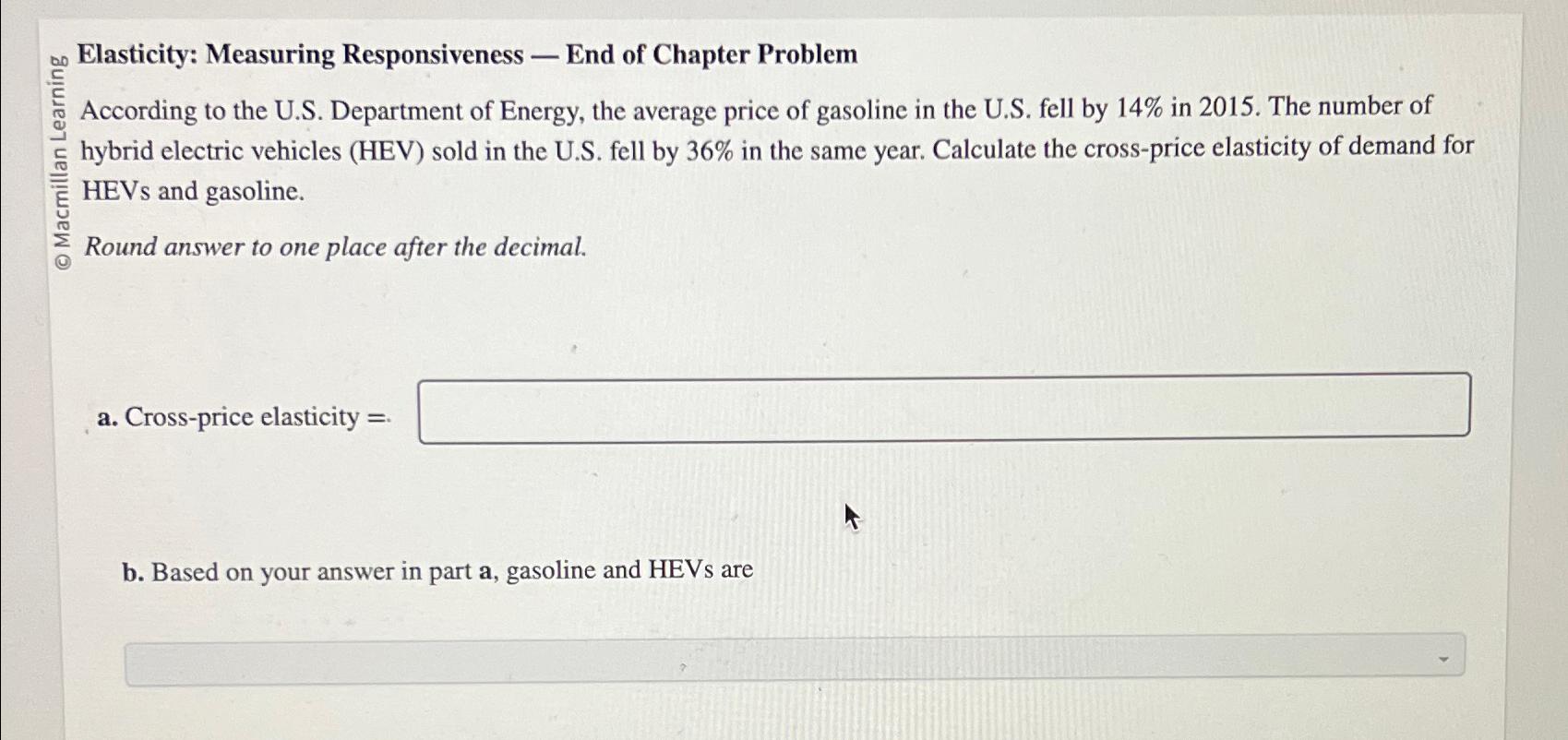 Solved ?00 ﻿Elasticity: Measuring Responsiveness - ﻿End of | Chegg.com