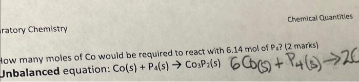 Solved How many moles of Co would be required to react with | Chegg.com
