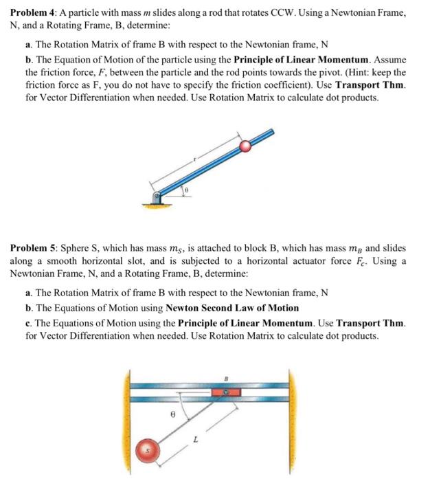 Solved Problem 4: A particle with mass m slides along a rod | Chegg.com