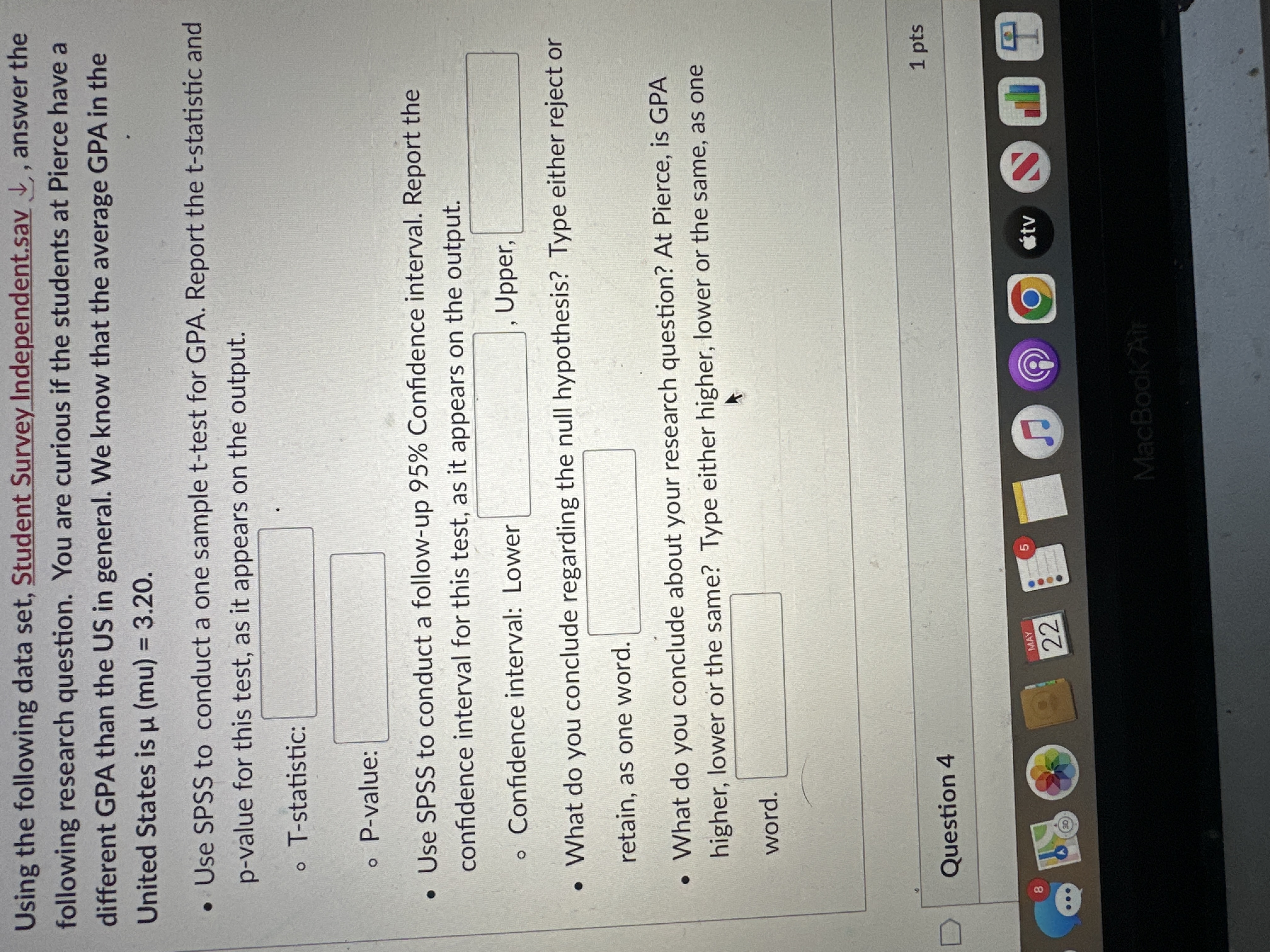 Solved Using the following data set, Student Survey | Chegg.com