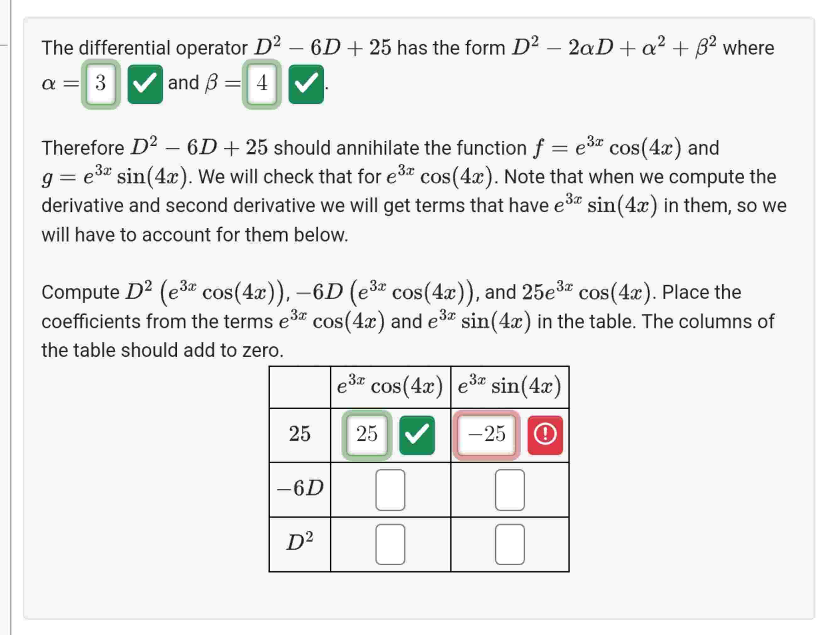 Solved The differential operator D2-6D+25 ﻿has the form | Chegg.com