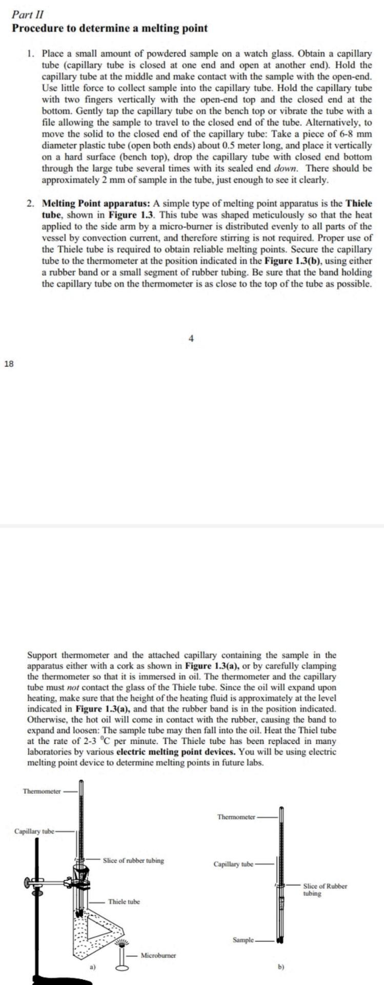 Solved Part II Procedure to determine a melting point 1. | Chegg.com